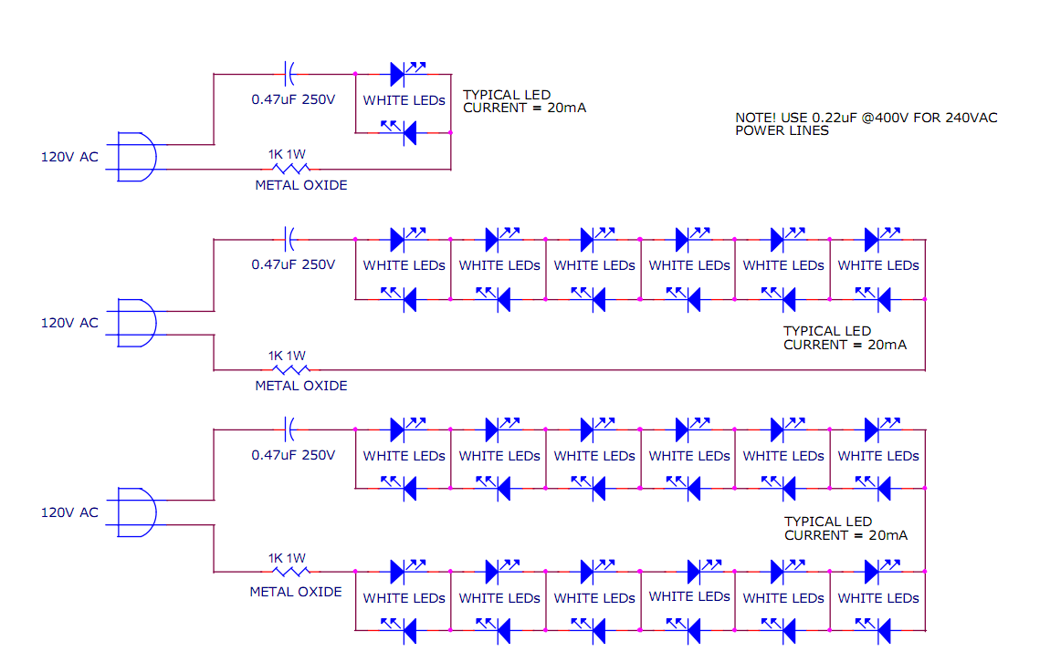 60 LED na 220V - koji otpornik?