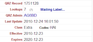 ความหมายของ Codes: FCC licences ในเว็บ qrz.com | ag6bd