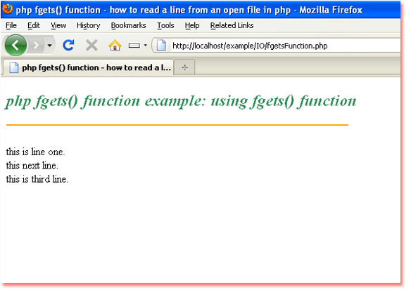 Php By Example Php Fgets Function How To Read A Line From An Open File In Php 9619