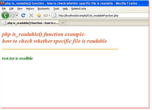 Php By Example Php Isreadable Function How To Check Whether Specific File Is Readable