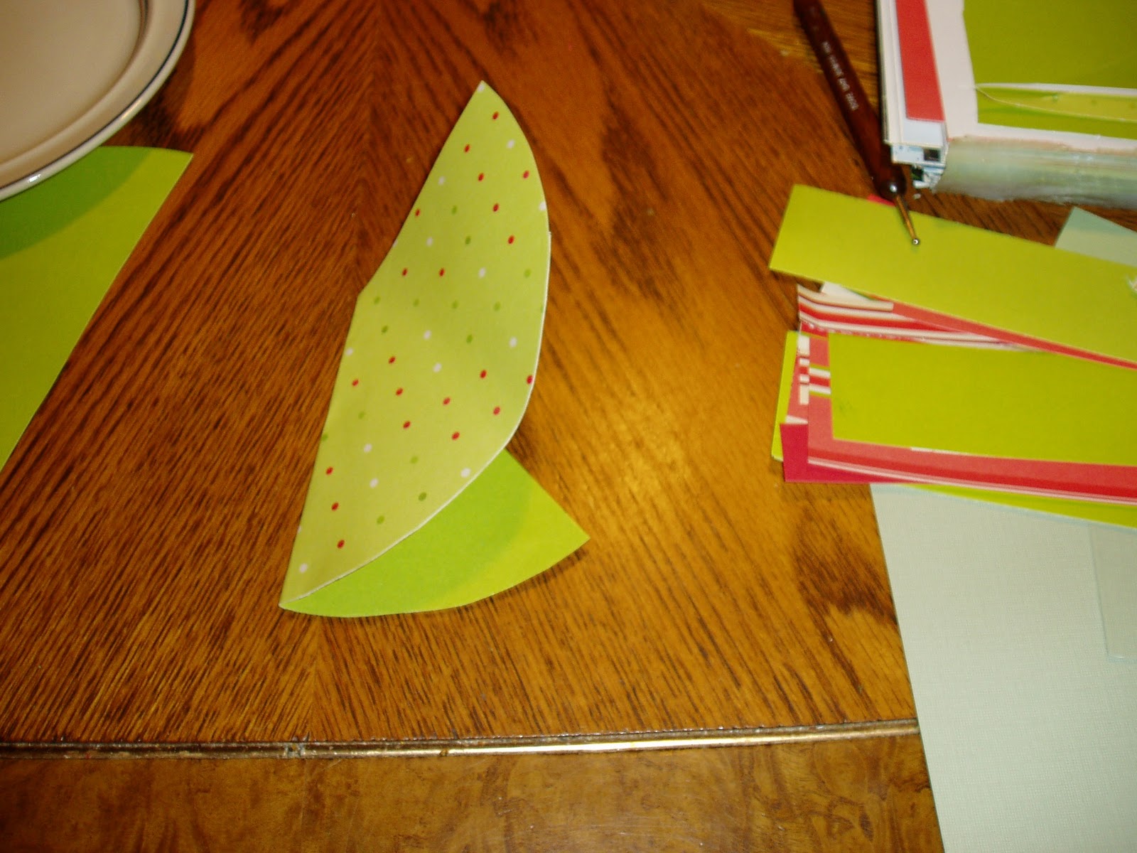 rosebudinnh MY art: folded half circle Christmas trees