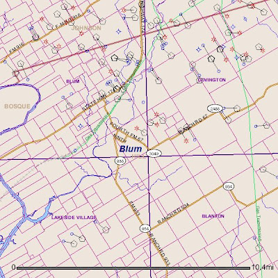 Barnett Shale Maps: Blum Texas, Hill County Area (from TX RRC)