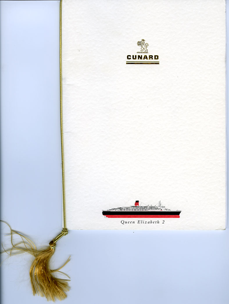 Cruise Ship Menus: QE2 Queen Elizabeth 2 Lunch Menu