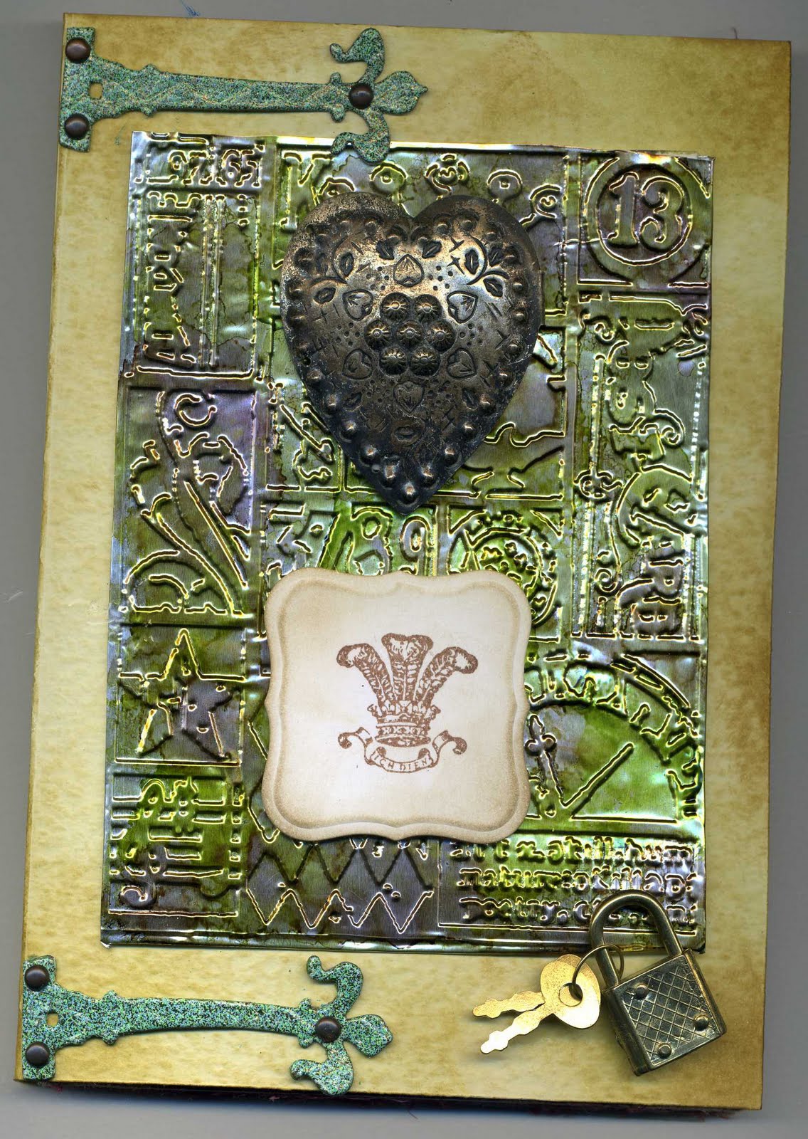 night time stamping: altered book cover