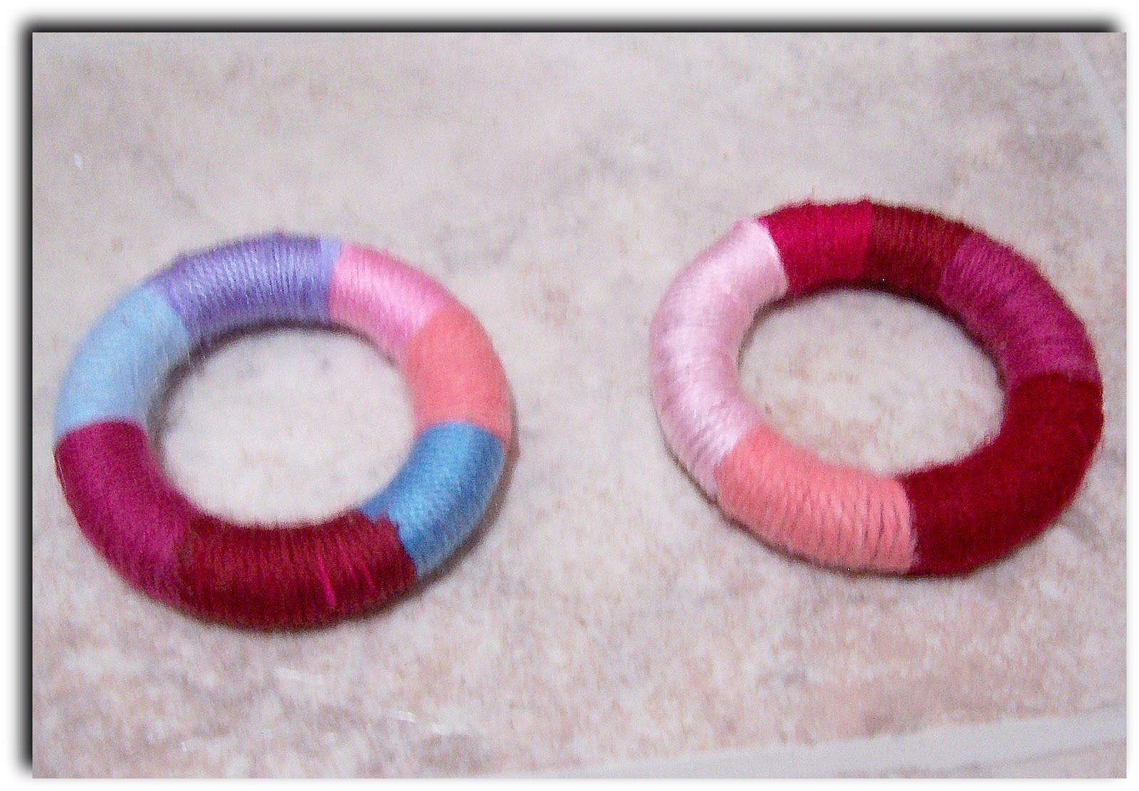 Two Cheeky Monkeys: Crafting with Kids - Yarn Covered Bangle Tutorial