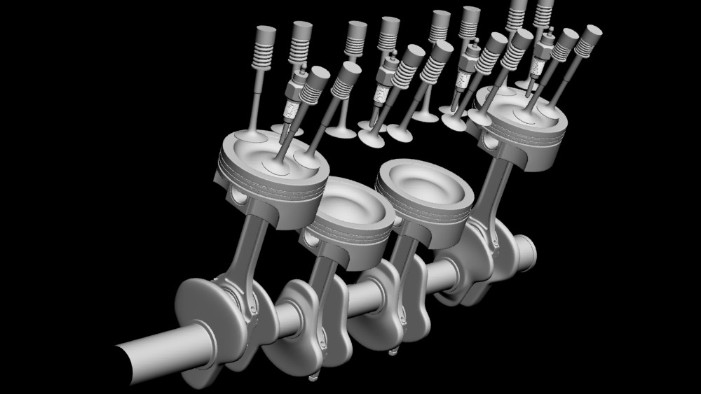 Motoring Art: Diesel Inline 4 Engine