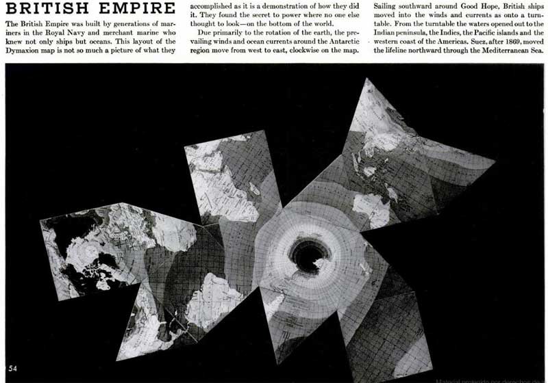 Arqueología del Futuro: 194X 1954 DYMAXION MAP [Buckminster Fuller]