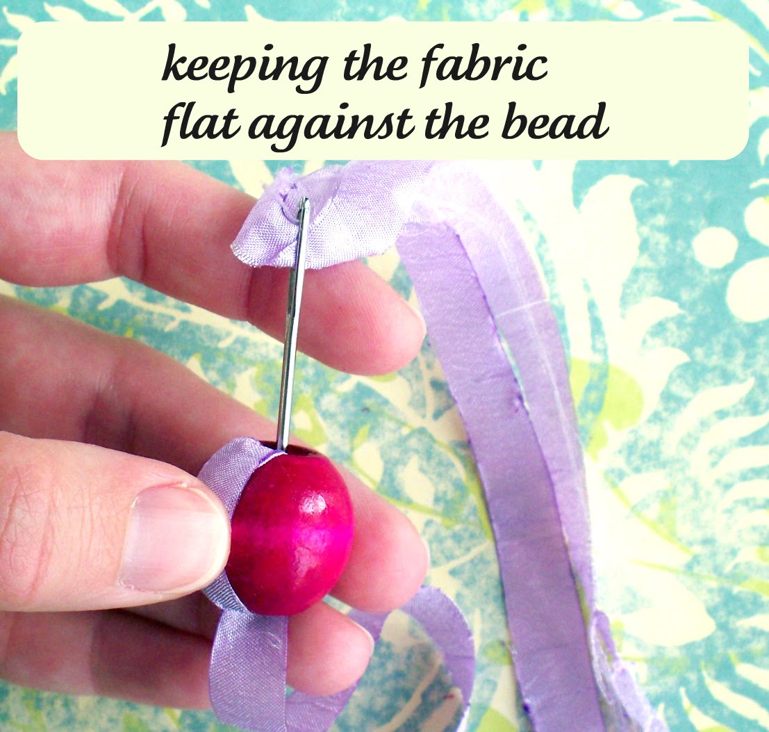 Poppy Chic Designs: Fabric Covered Bead Necklace Tutorial