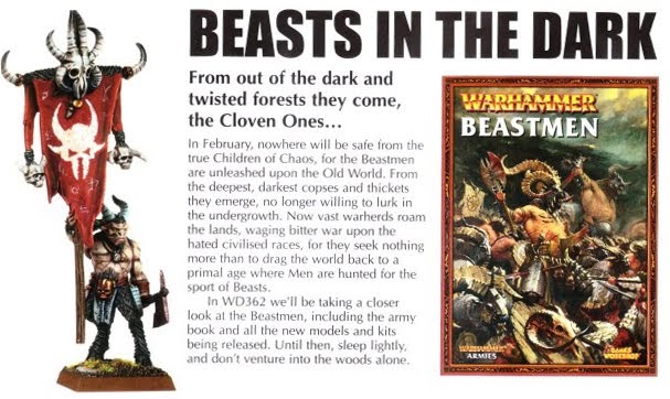 Warhammer Fantasy Battle Tabletop Gaming: Beastmen Army - New Gor ...