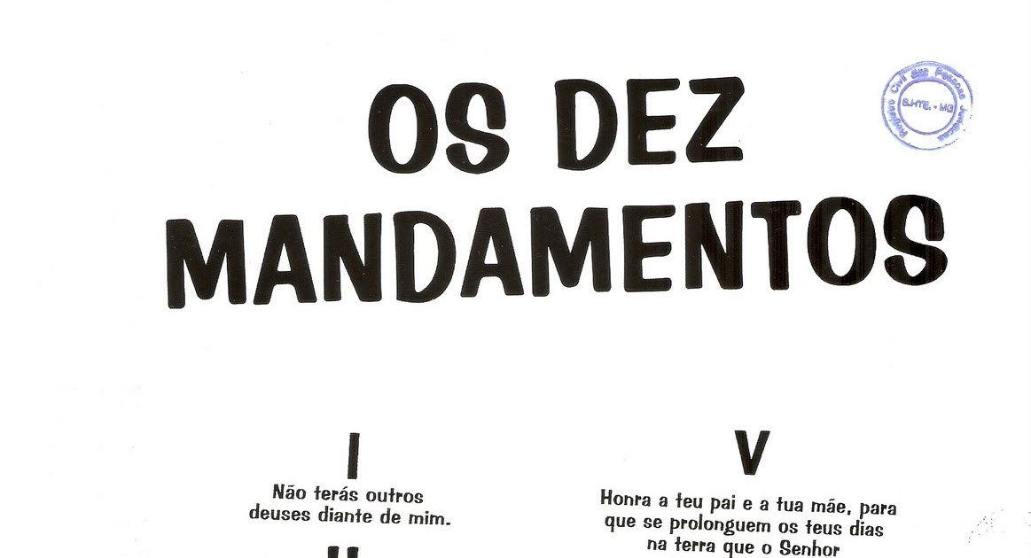 RELIGIÃO REINO DE DEUS: OS DEZ MANDAMENTOS
