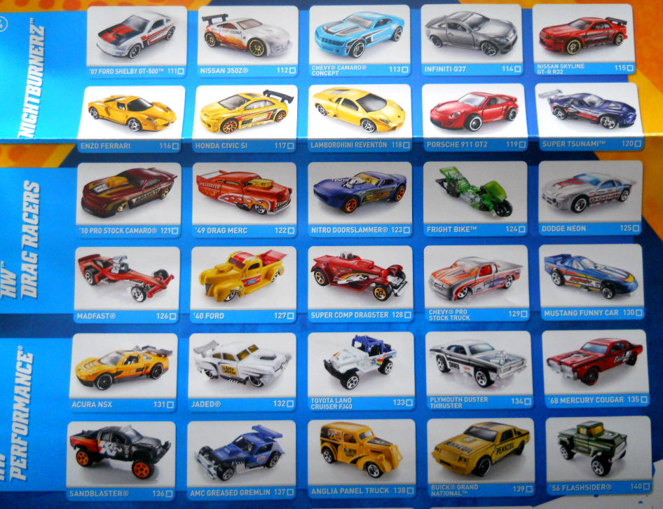 Marc's Collections: HotWheels 2011 Actual complete Posters
