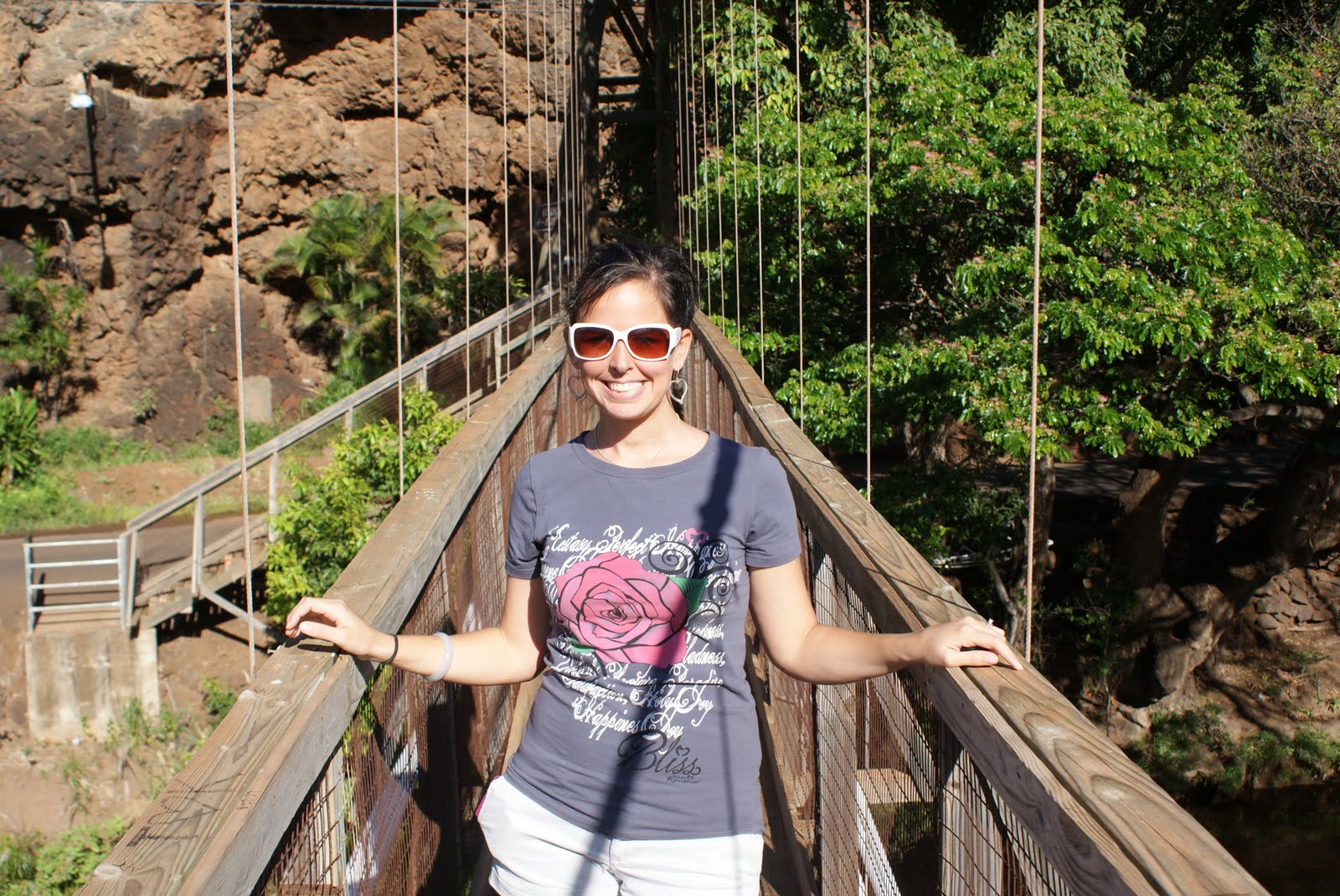 all because two people fell in love: Waimea Swinging Bridge in Kauai