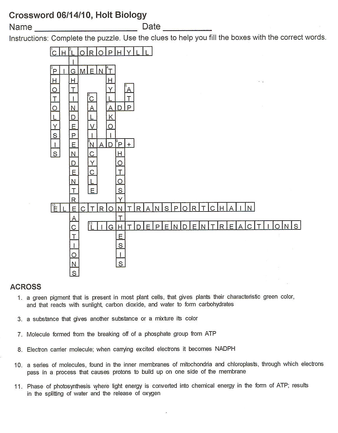 IB Biology - Solalto: 9th Grade - 3rd MP