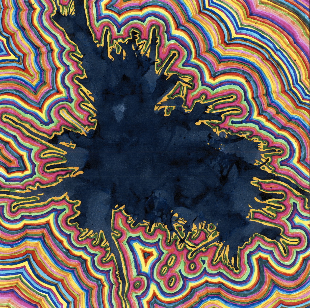 My Teaching Sketchbook: Colour contour drawing, year 7/grade 6