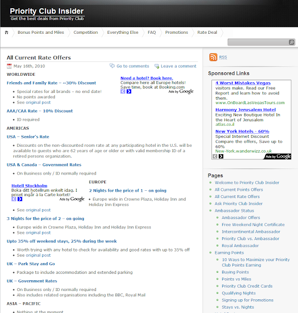 Sweden 瑞典好報: 善用Priority Club點數的方法 (三)