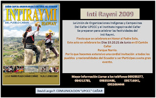 Ukhamawa Noticias: Cañar: Invitacion a Inti Raymi 2009