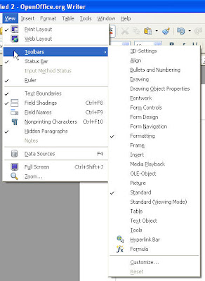 OpenOffice Writer Toolbars - Technical Communication Center