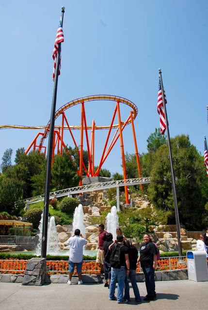 backpack boy: Six Flags Magic Mountain