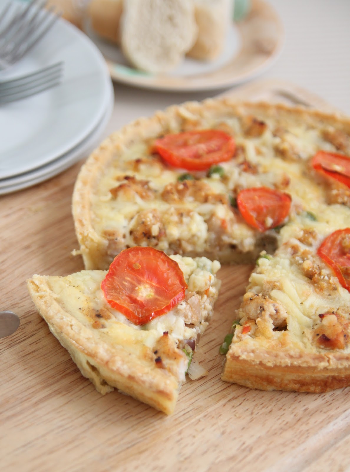 My Kitchen Antics: Easy peacy chicken tart