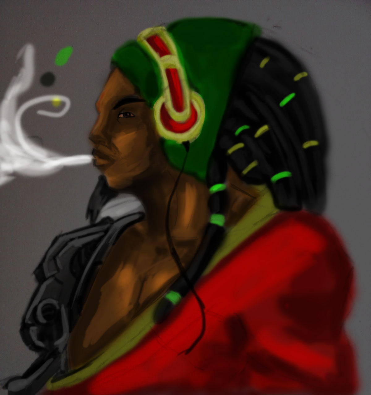 Kryy Drifting Thoughts: rasta samurai painting