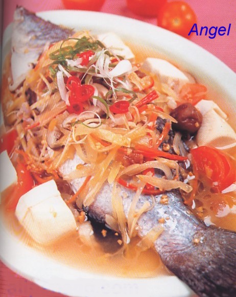 Recipes - for all who loves good foods: Steamed Fish - Teow Chew Style