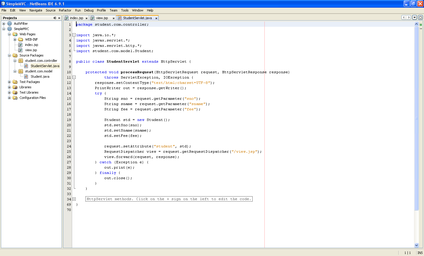 Java Circuit: 21. Model View Controller Using Servlets and JSPs