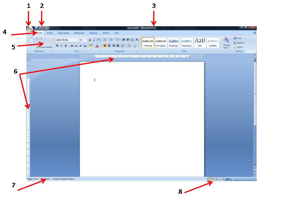 Teknologi Informasi dan Komunikasi: Identifikasi Lembar Kerja Ms Word 2007