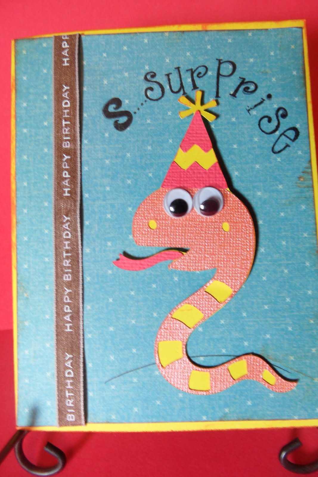 Purple Peeps Techniques: Happy Birthday Create a Critter Snake card