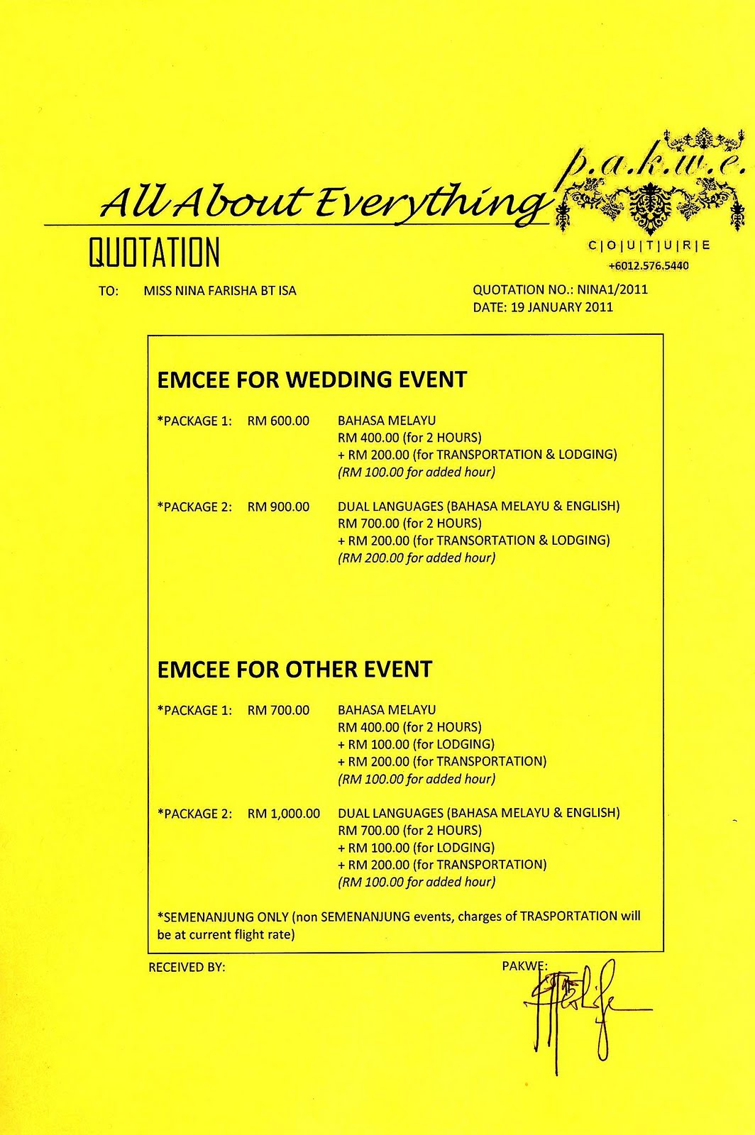 ALL ABOUT EVERYTHING: [ berita ] EMCEE event quotation