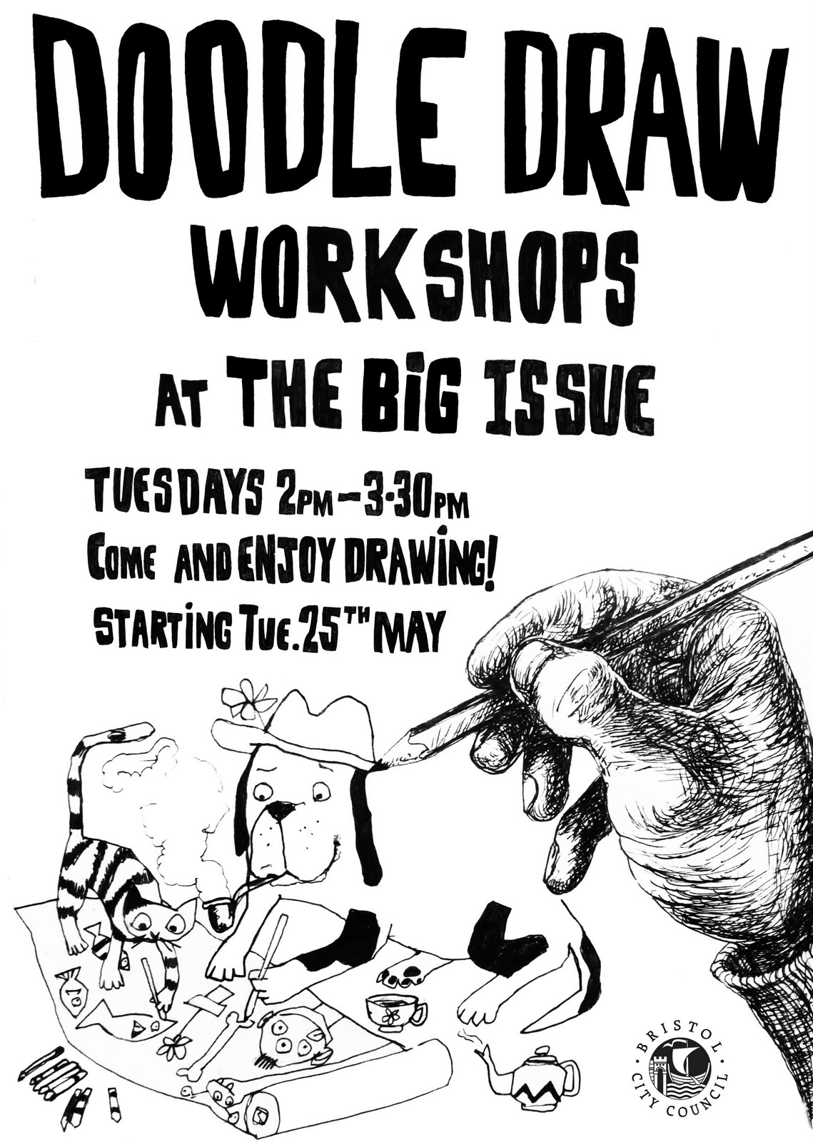 Doodle Draw: first Big issue doodle draw workshop