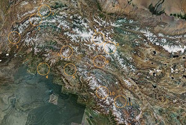 Himalayan Trail Trekker: Big Map of the Himalayas