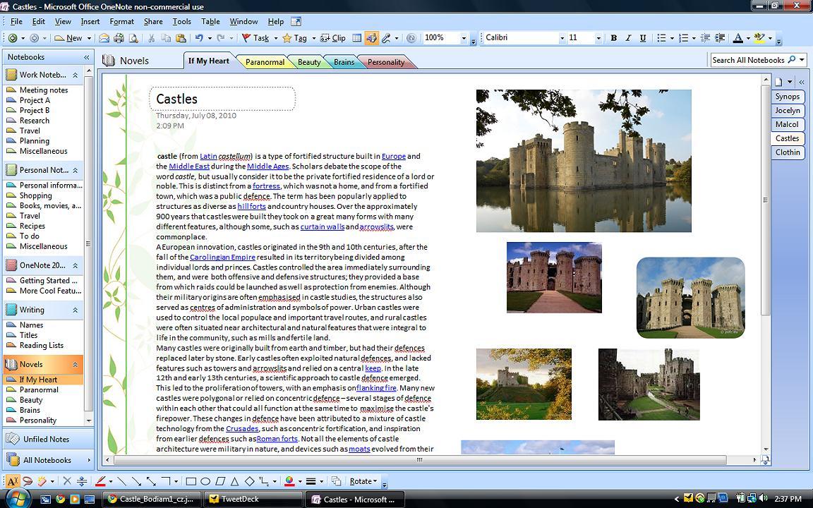 The Writers Alley: A Writer's Organizational Tool: The OneNote