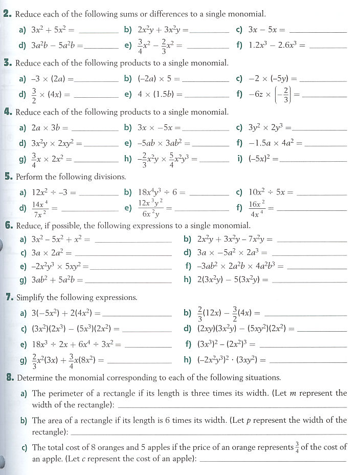 Math Work: MORE PRACTICE QUESTIONS