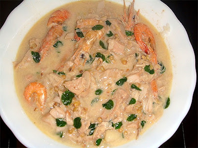 Ginata-ang monggo and langka with shrimps