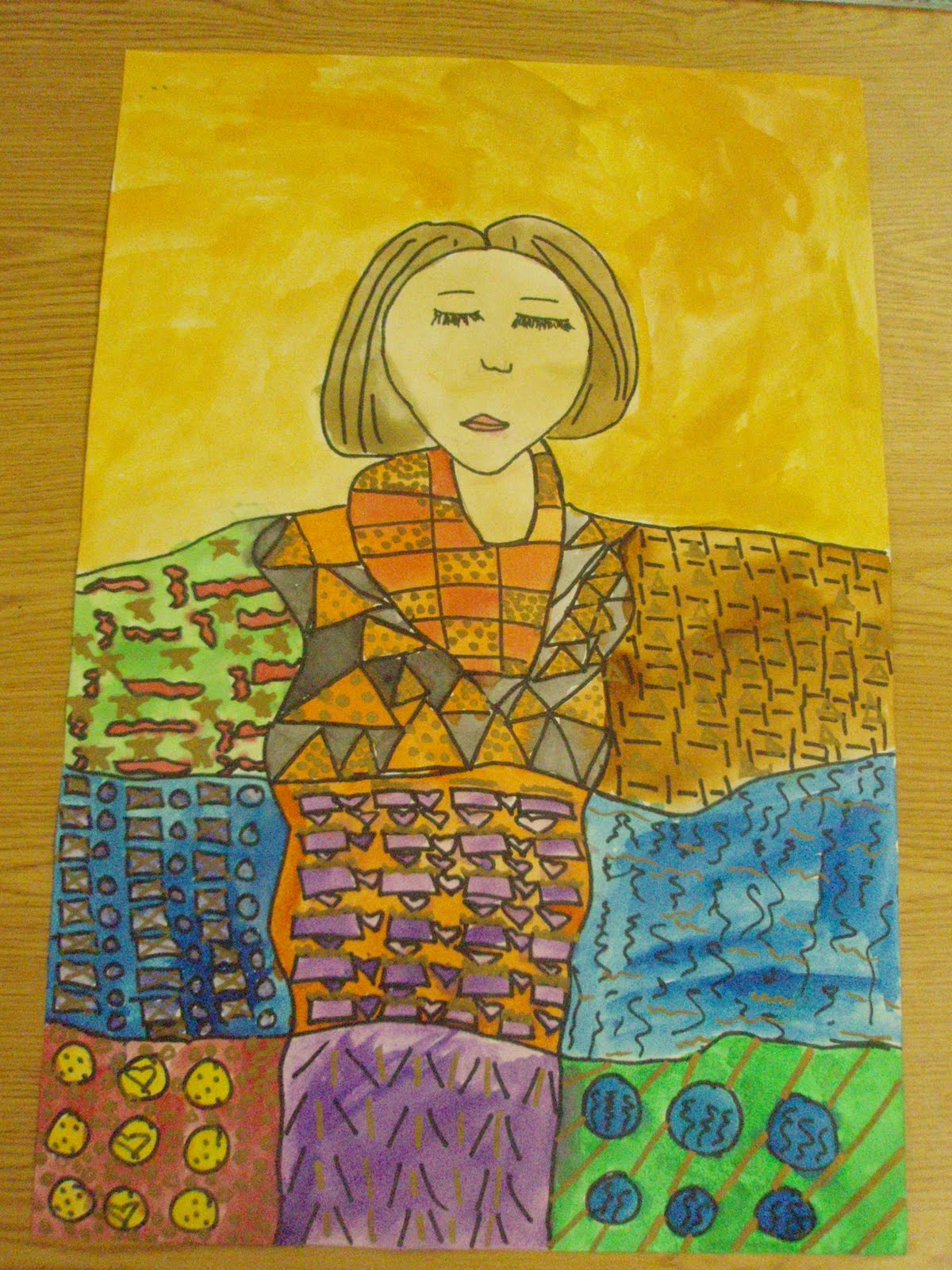 Ms. Matsuoka's Art Room: 4th Grade Gustav Klimt-inspired "Self ...