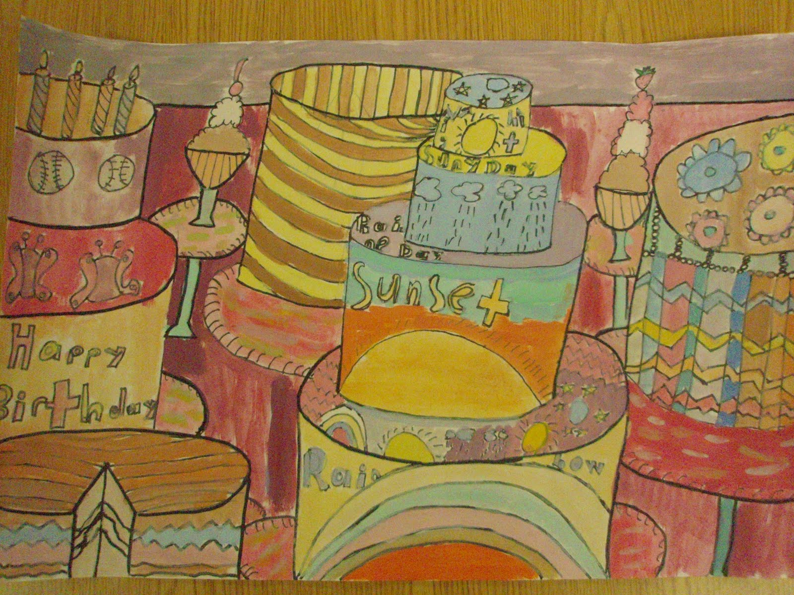 Ms. Matsuoka's Art Room: 4th grade Wayne Thiebaud-inspired Cake Paintings