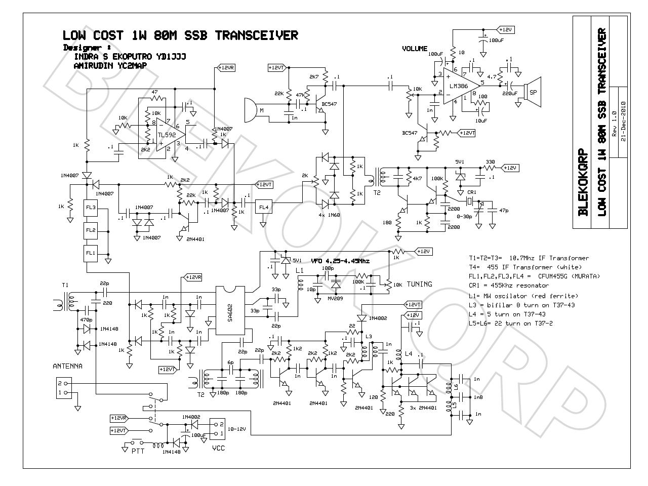 BLEKOK QRP by YD1JJJ: SIMPLE 1W 80M SSB TRANSCEIVER PROTOTYPE