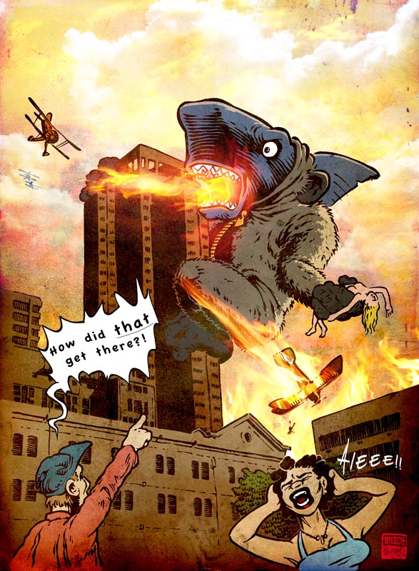 drawn out: sneaky sneaky shark-zilla