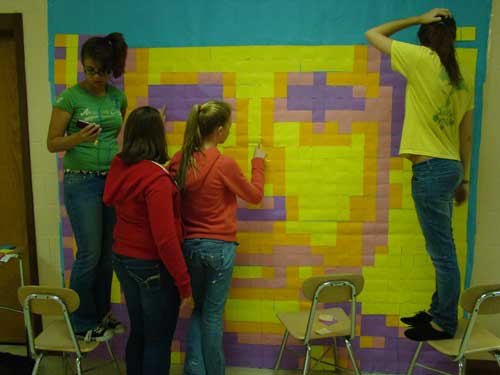Art of Apex High School: Post it Note Murals part 1