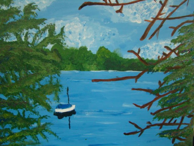 Art of Apex High School: Acrylic Landscape Paintings