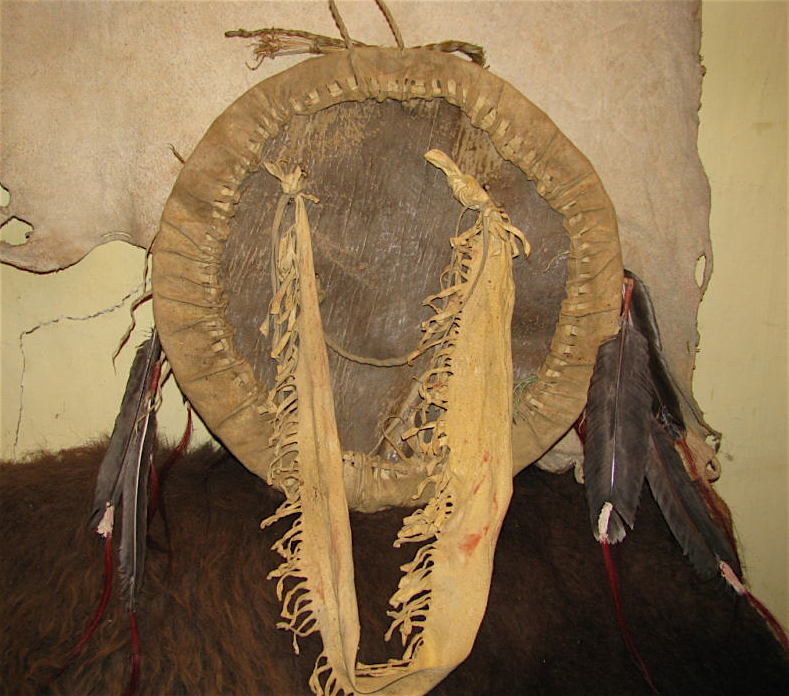 Contemporary Makers: Plains Painted Buffalo Hide Shield with Buckskin ...