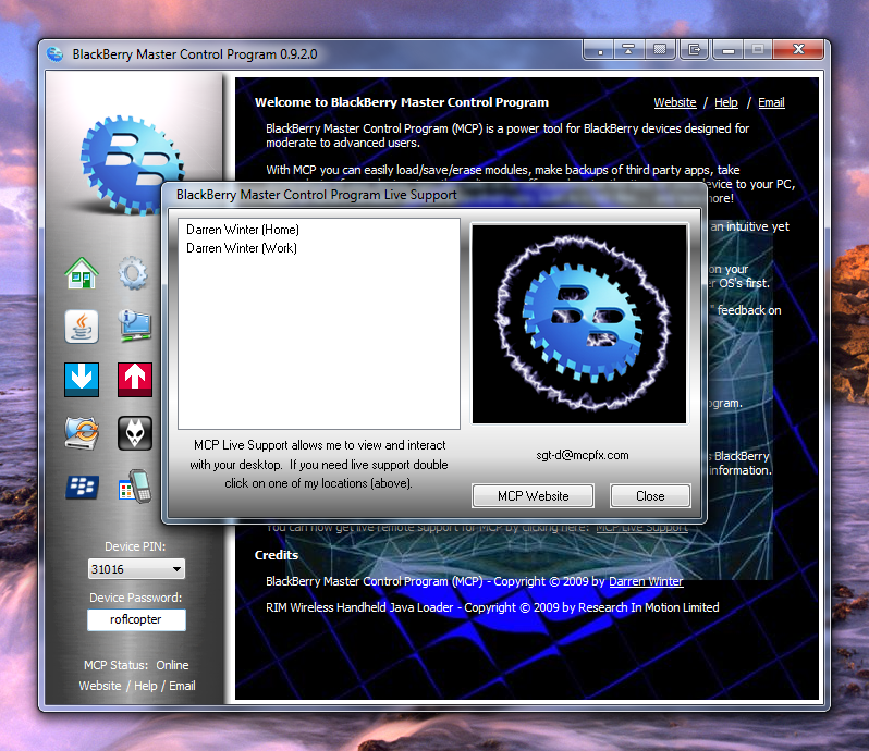 BlackBerry Tools: BlackBerry Master Control Program Version 0.9.2.0 ...