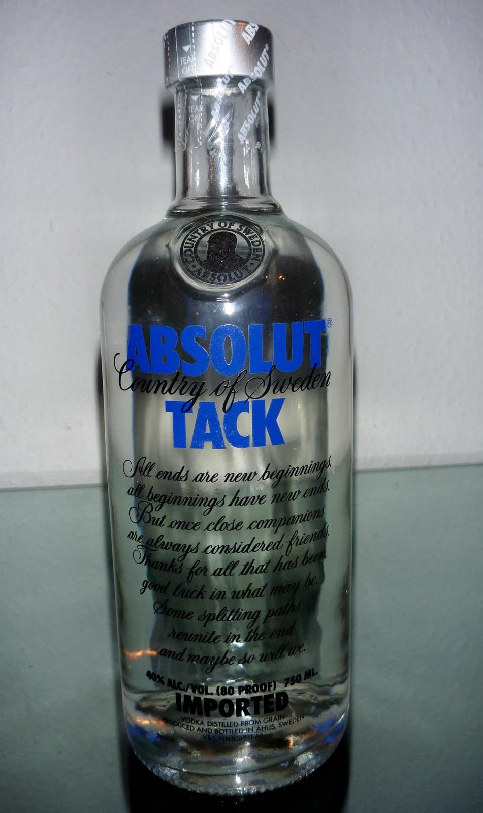 IN AN ABSOLUT WORLD: ABSOLUT Tack