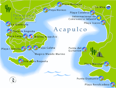 Acapulco de ayer y de hoy: Mapa de Acapulco