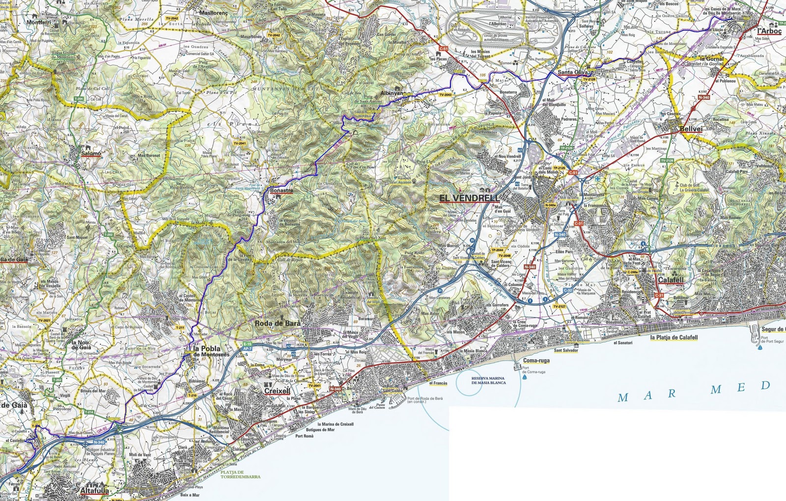 De punta a punta: GR 92 (24): L'Arboç - Ferran (4-12-06)