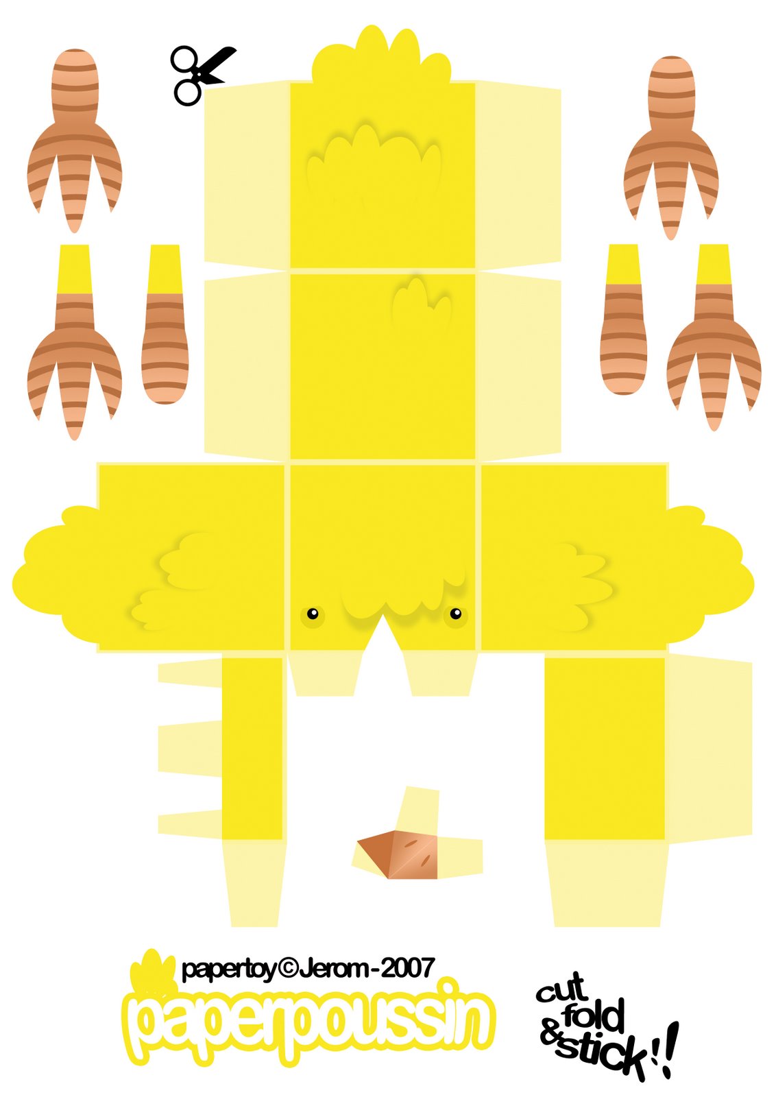 Le blog de Jerom: Poussin en papier, jaune et dodu!