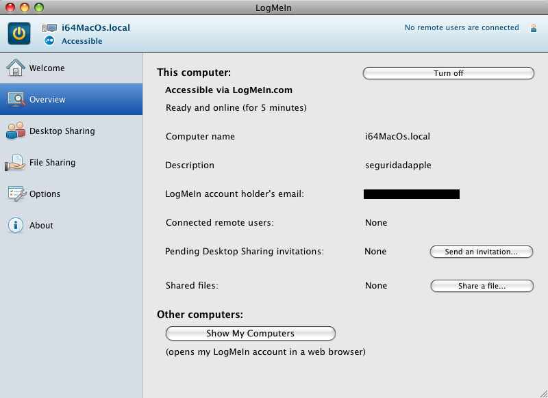 Seguridad Apple: Administra tu Mac OS X remotamente con LogMeIn