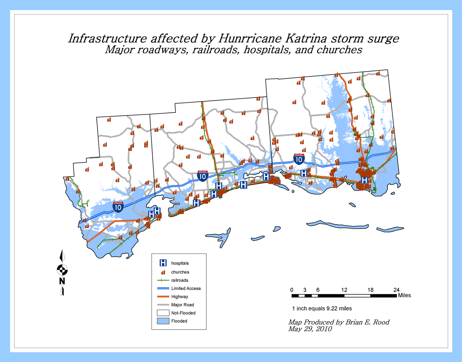 Applications in GIS - Rood: Week 3: Coastal flooding from Hurricane Katrina