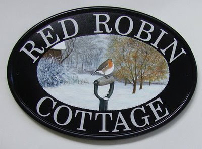 Pictorial House Signs from Yoursigns Ltd: Red Robin House Plaque
