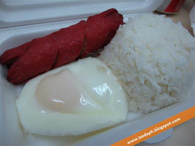 Hotsilog ( Hotdog, Garlic Rice and Fried Egg ) | iSoda Philippines